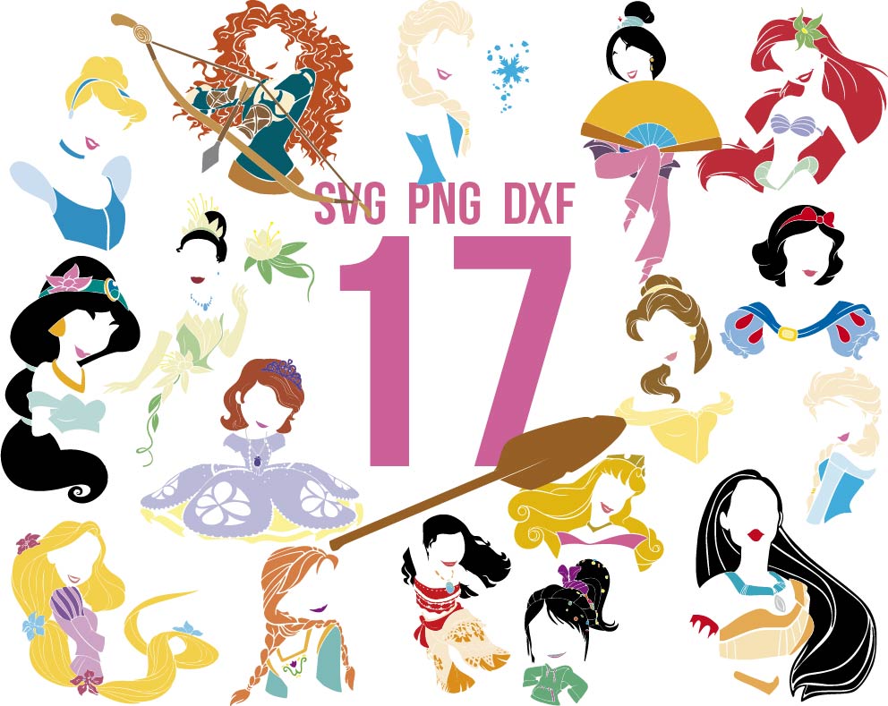 Disney Princess svg, Disney Princess png, Disney Princess dxf, Disney ...