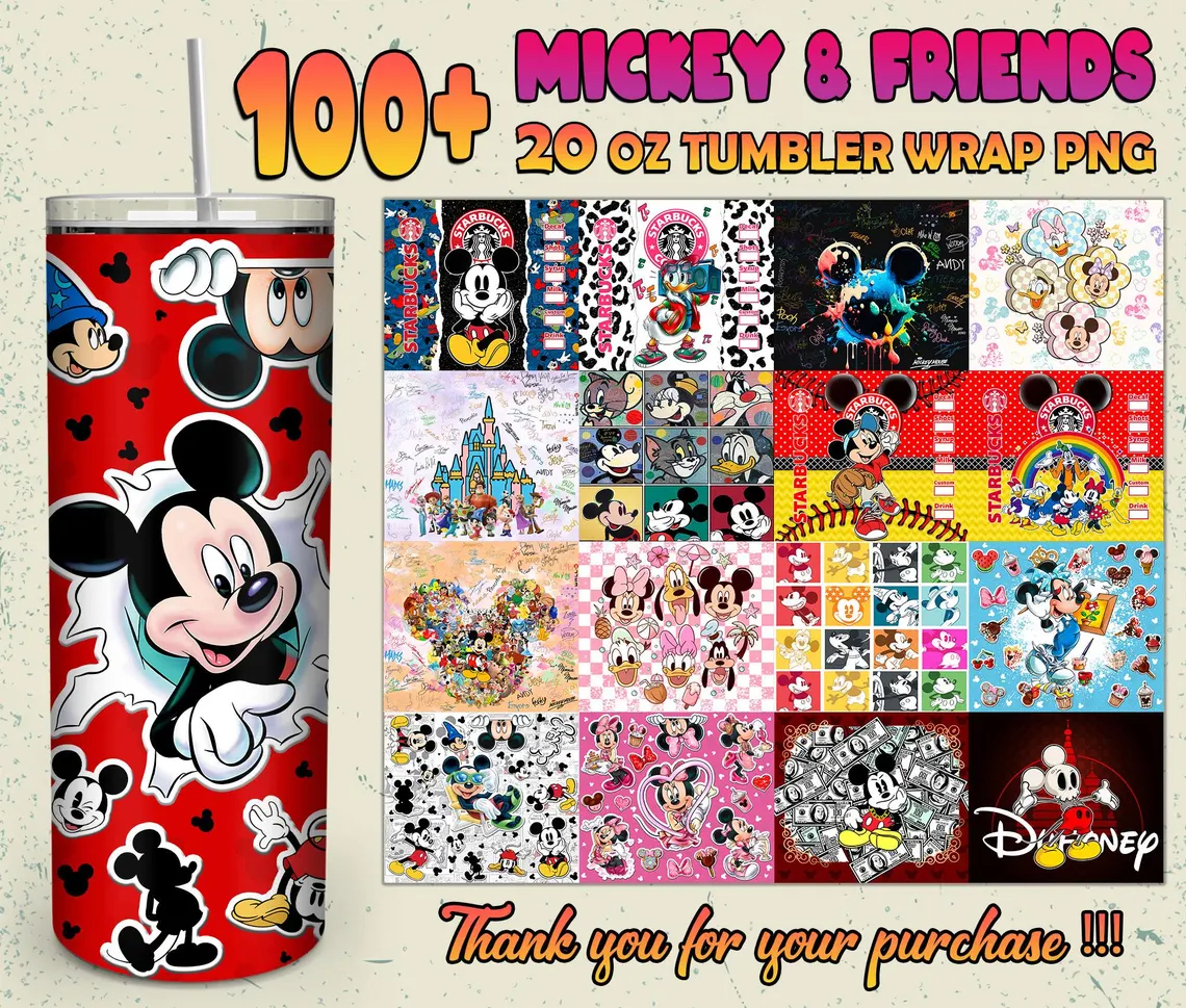 Bundle Disney Tumbler Wrap Png, Movie 20oz Sublimation Design ...
