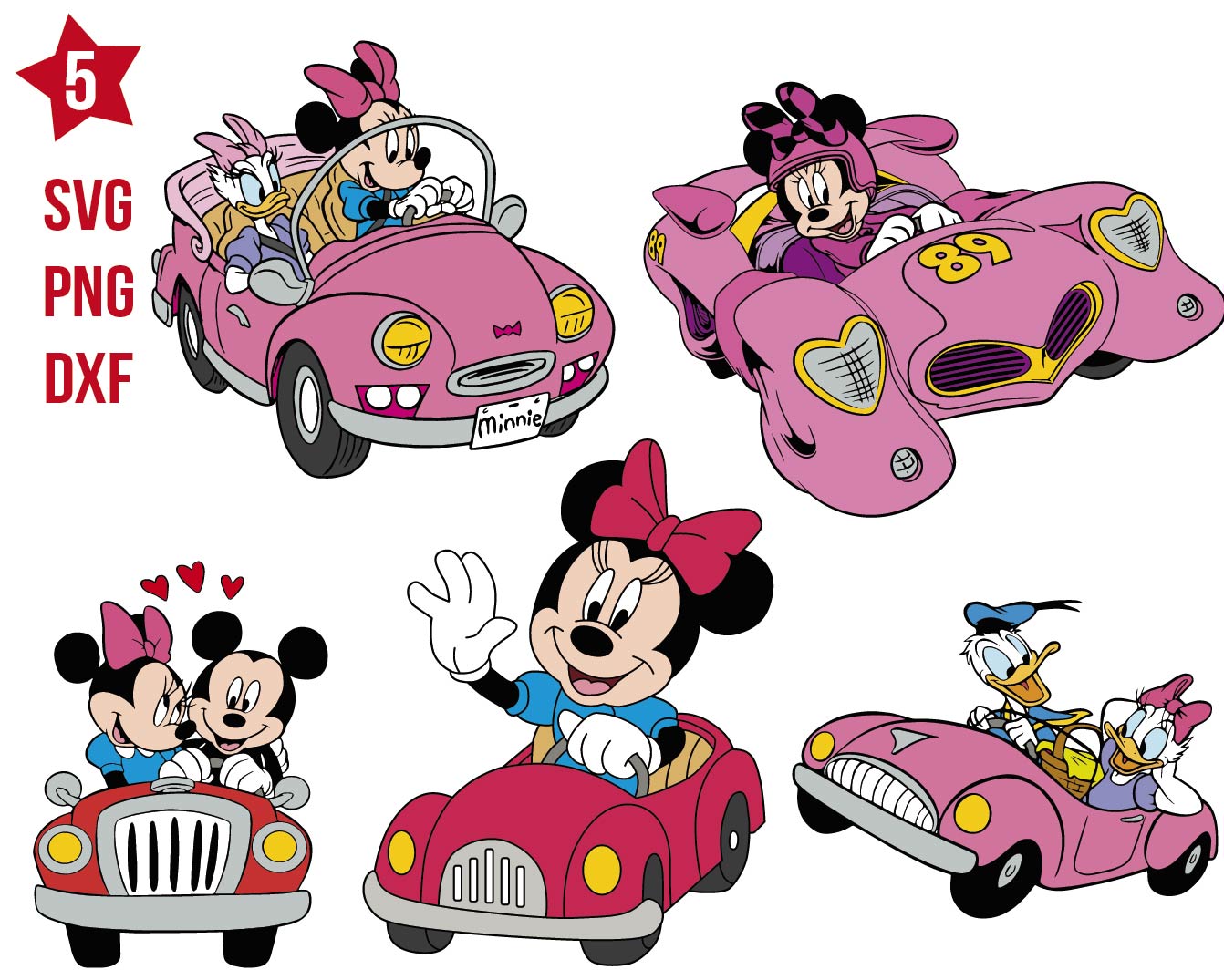 Minnie Car Race svg, Minnie Car Race png, Minnie svg, Roadster Racer ...