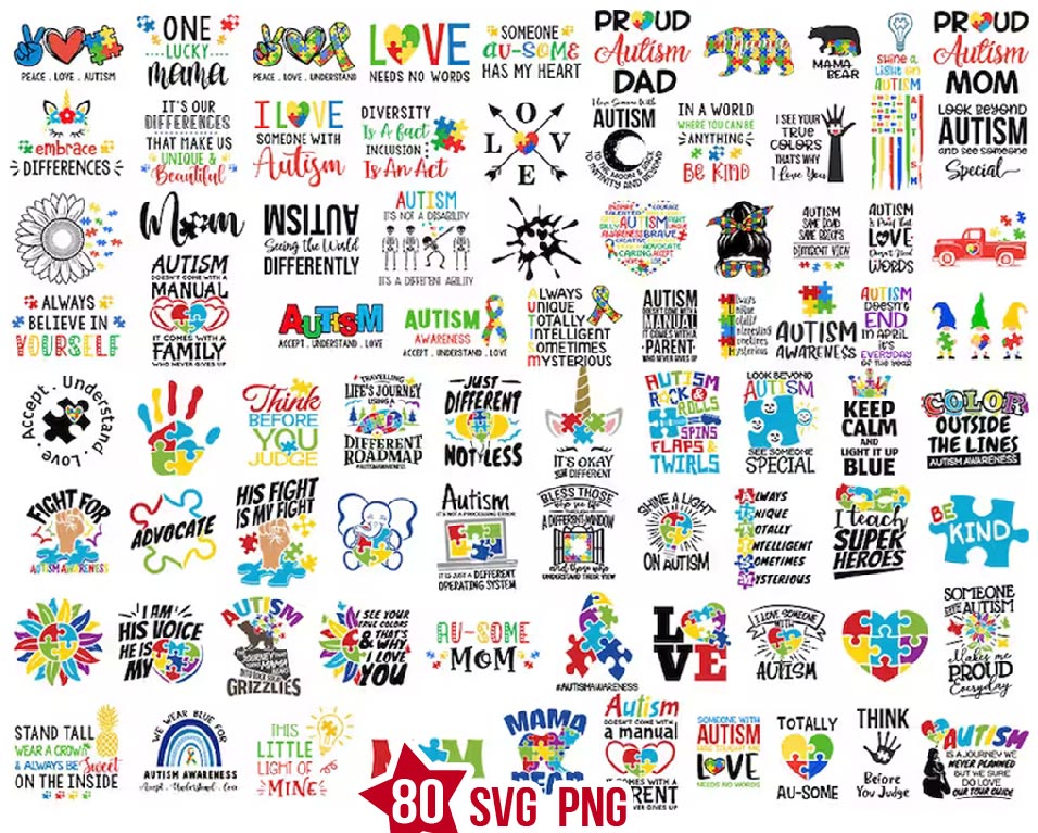 Autism Quotes svg, Autism Awareness svg, Au-Some for cricut ...