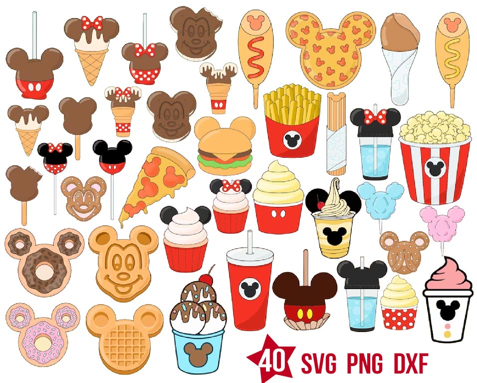 Disney Snack Goals Svg Pack, Drinks And Foods Svg Png | BOXMEDIART Svg ...