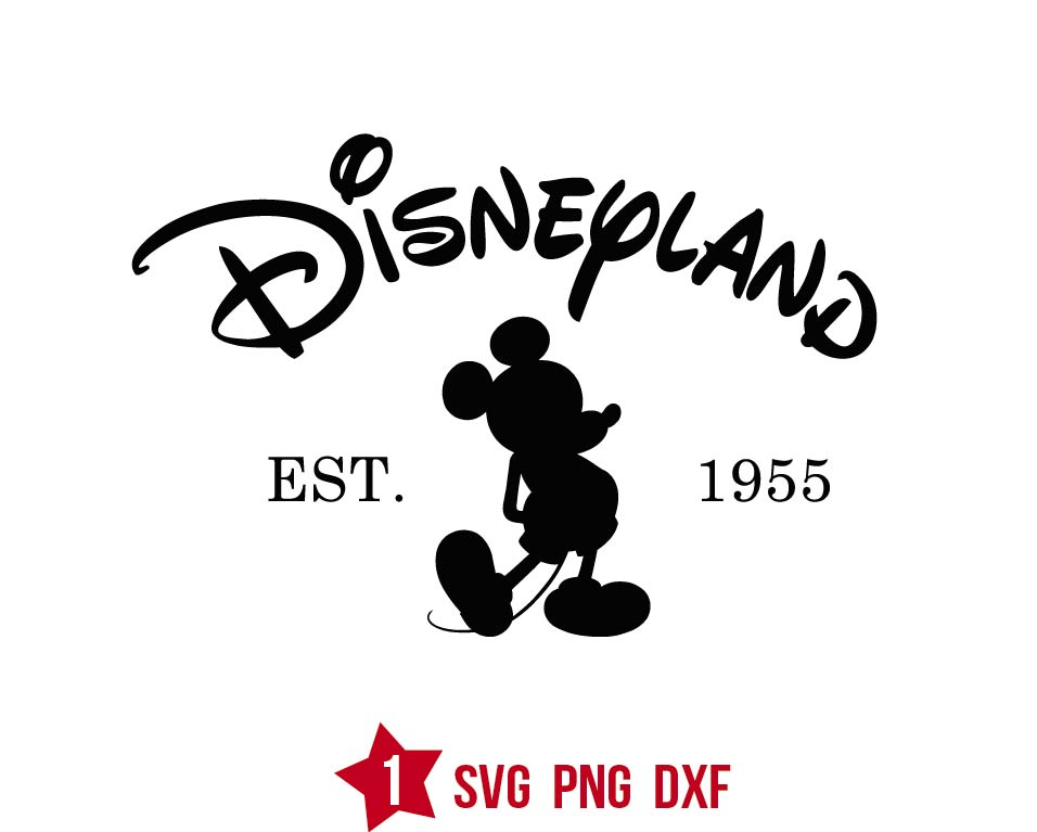 Inspired Disneyland Mouse Est. 1955 Silhouette Svg Png | BOXMEDIART Svg ...