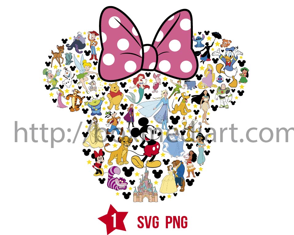 Design Minnie Mouse Head Svg, Disney Characters Svg Png | BOXMEDIART ...