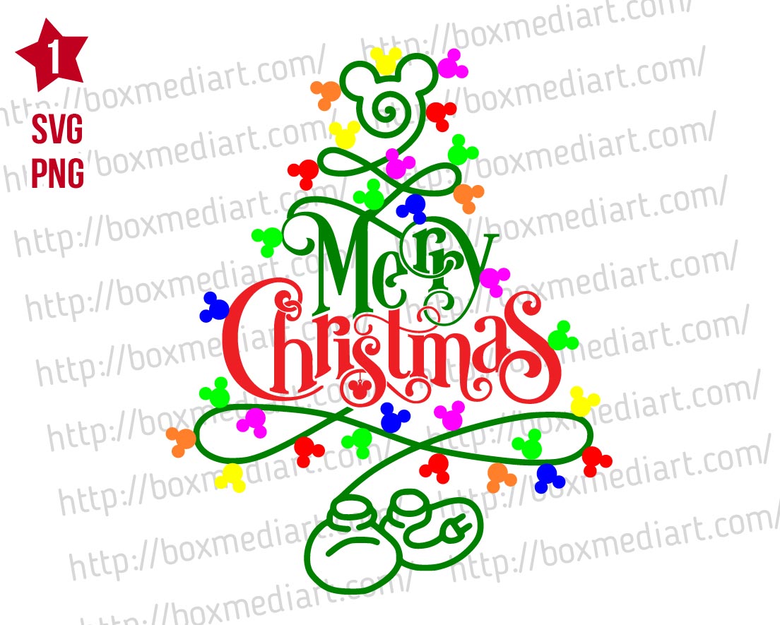 Mickey Christmas Tree Svg Png, Disney Holiday Season Svg | BOXMEDIART ...