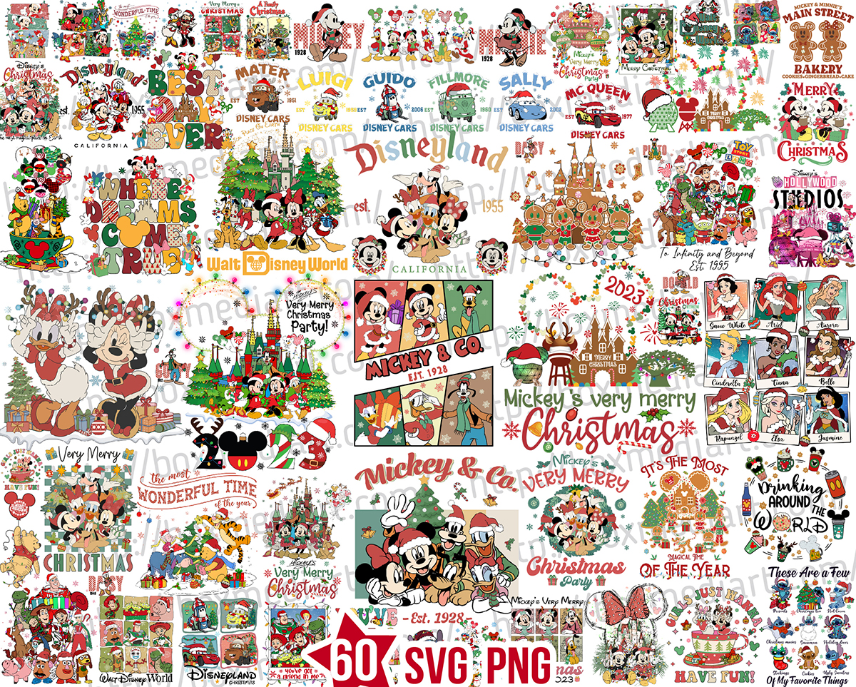 Mickey Mouse Christmas Svg Png Bundle, Disney Christmas Svg ...