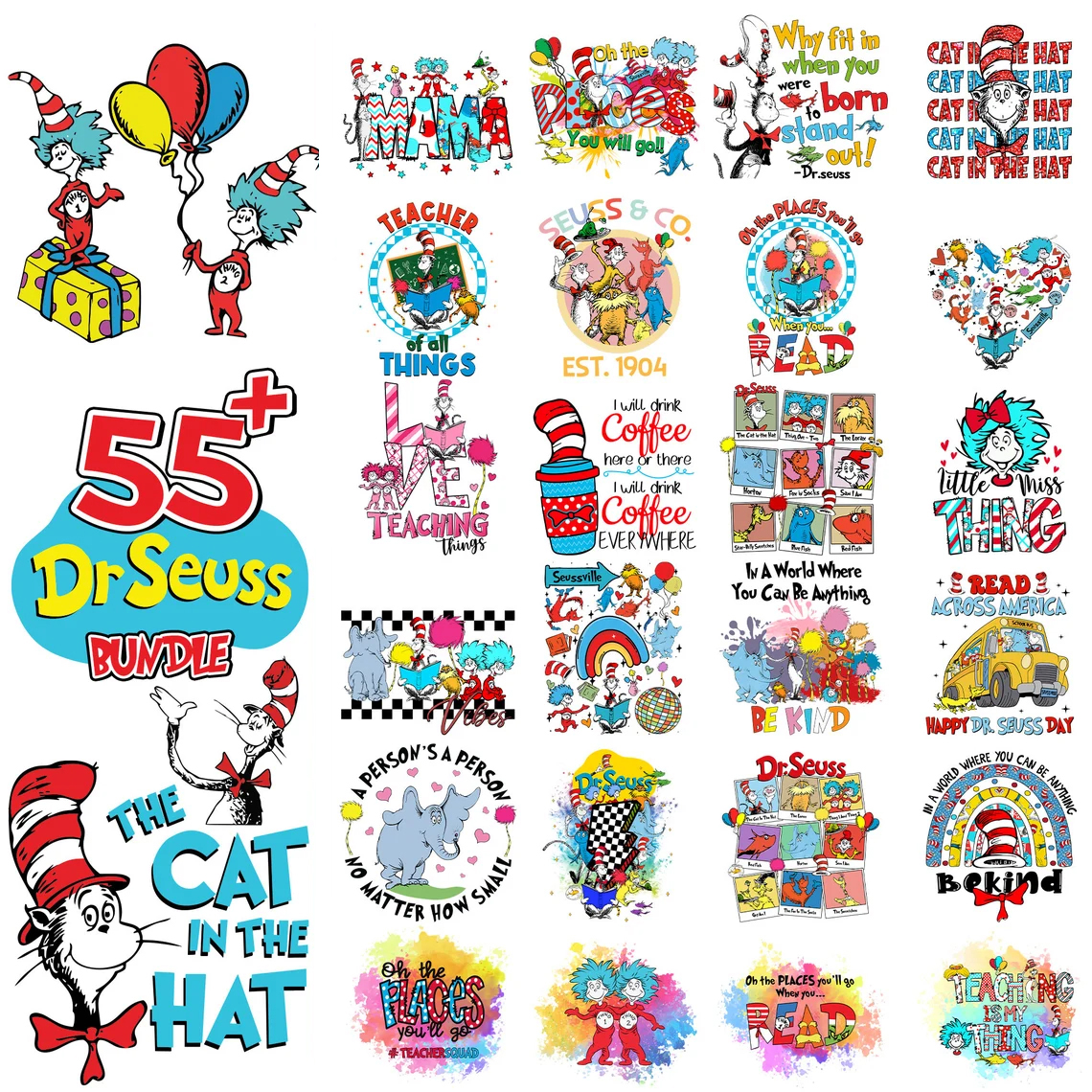 Bundle Cat In The Hat Png Back To School Png Teacher Of All Things ...